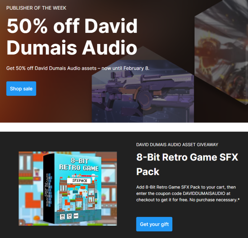 기간 무료 에셋! $40 레트로 도트 게임용 사운드 1000개 이상 무료 + 다양한 오디오 에셋들 모두 50%할인! (by ...