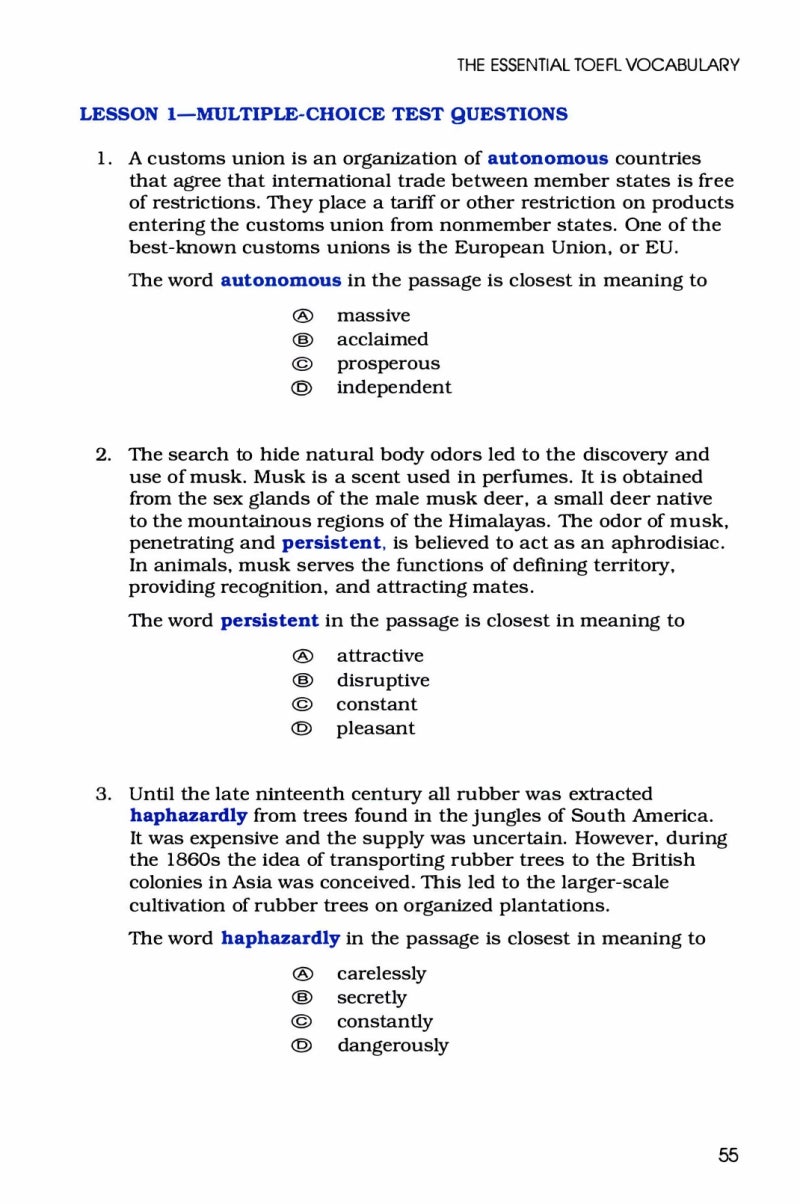 TOEFL vocab PDF 교재 다운로드 [풀다운로드가능] [Barron's essential words for TOEFL ...