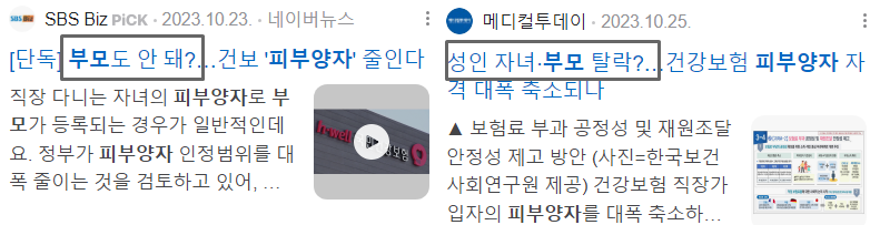 부모님 건강보험 피부양자 자격상실 소득요건 네이버 블로그