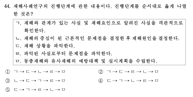 산업안전지도사 기출문제 풀이 544재해사례연구 진행단계 네이버 블로그