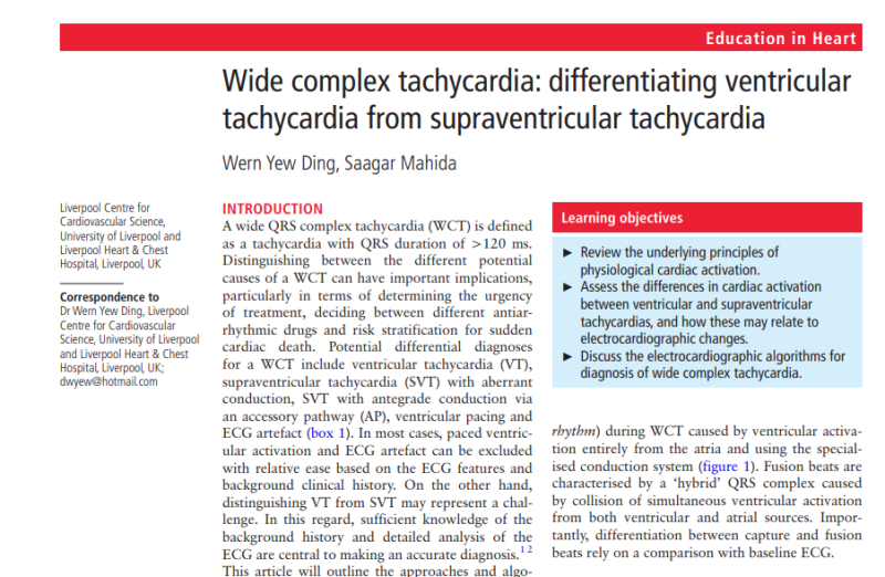 SVT with aberrancy와 VT의 구별 : 네이버 블로그