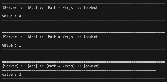 207. (NodeJs) [Mac Os] [rxjs] : RxJs 모듈 사용해 interval 주기적 반복 데이터 발행 실시