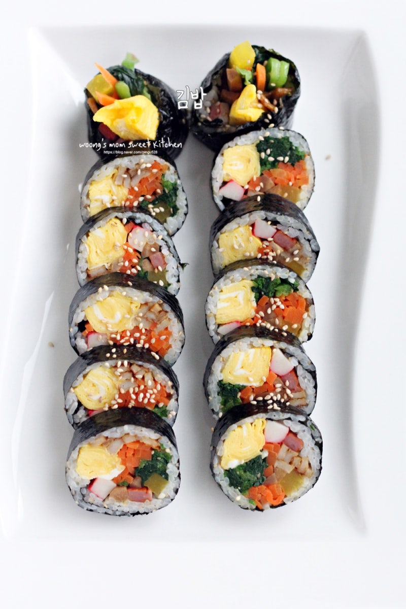 기본 김밥맛있게싸는법 김밥속재료 시금치 당근 야채 김밥 만들기 네이버 블로그
