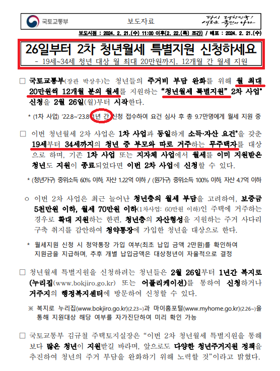 청년월세지원 조건 서류 소득 2024 한시 특별지원 네이버 블로그