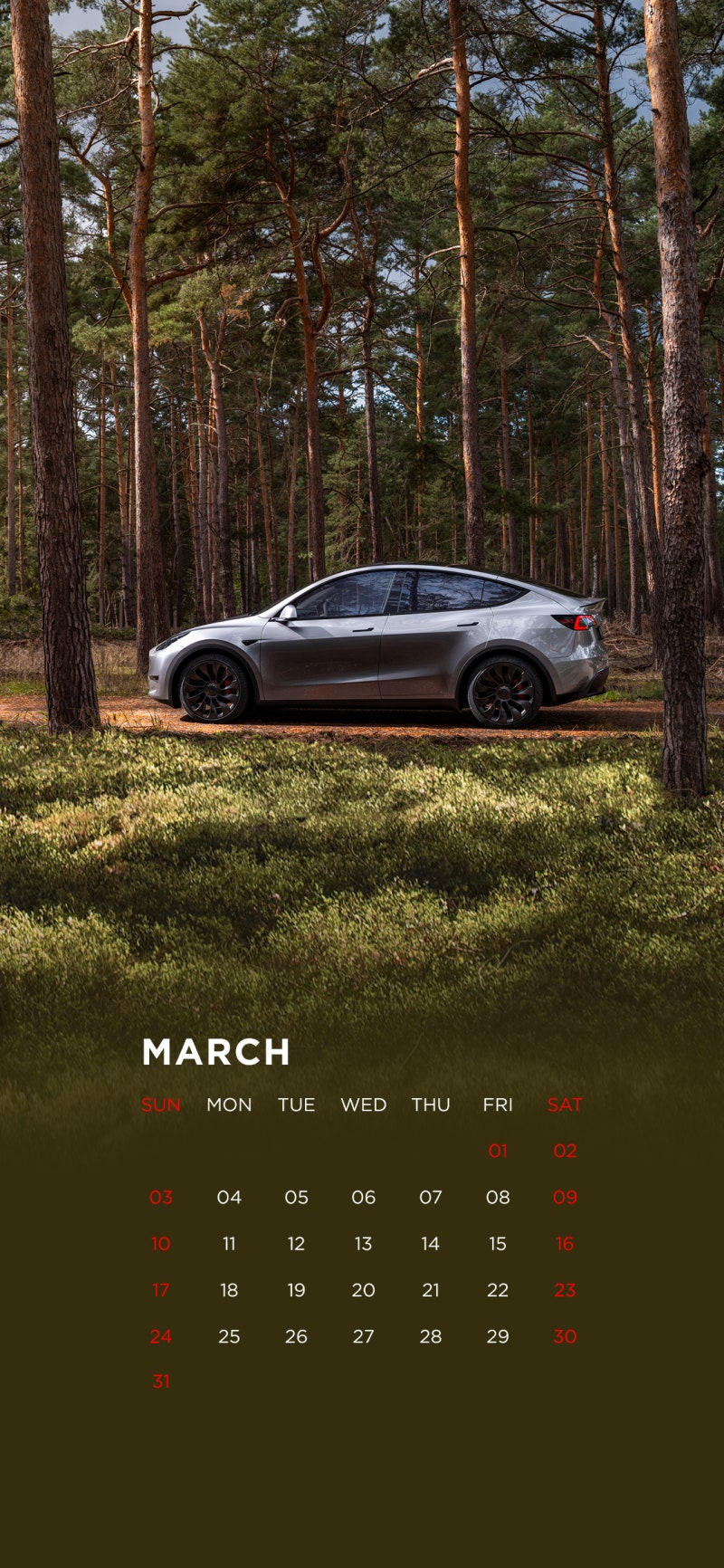 Tesla 2024년 달력 배경화면 – 3월 : 네이버 블로그