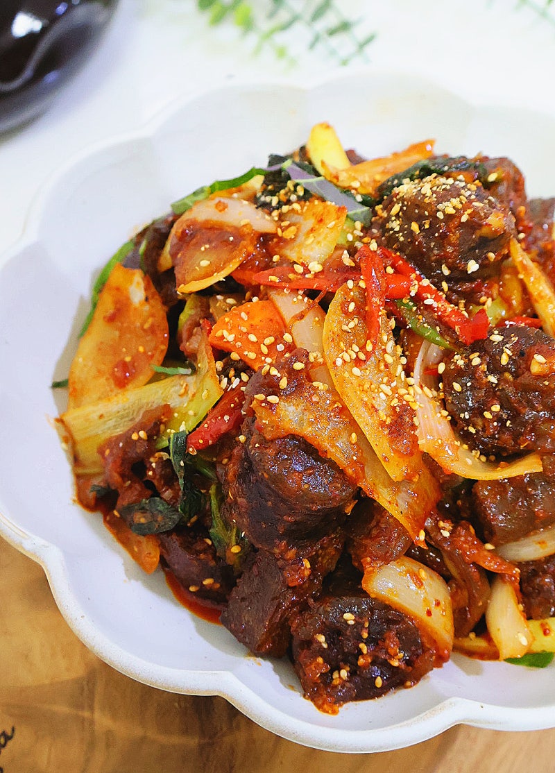 순대볶음 간단 레시피 매콤 순대볶음 만들기 순대볶음 양념장 만드는 법 술안주 레시피 네이버 블로그