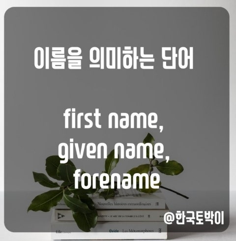 surname, fore/first/family/last name 뜻 : 네이버 블로그