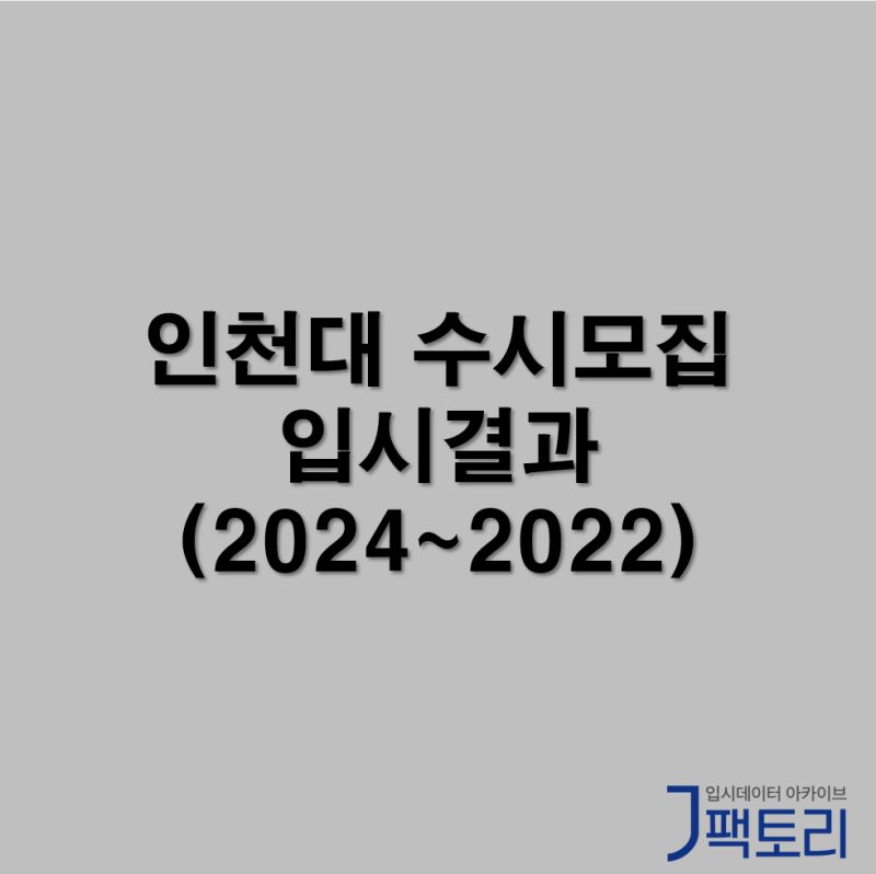 인천대 수시등급2024 평균등급 70컷 경쟁률 추합 충원율 예비번호 네이버 블로그