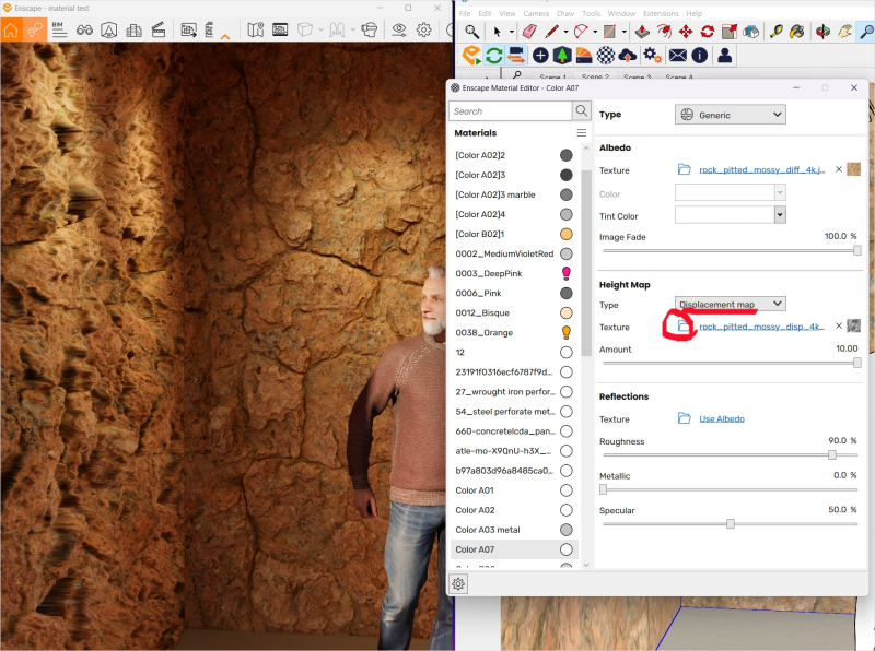 [스케치업 엔스케이프 맵핑 팁]Bump,Normal, Displacement map 이미지 사용법! Use Albedo로 ...
