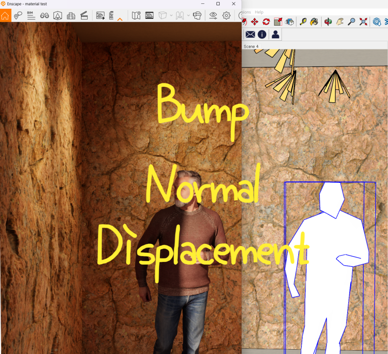 [스케치업 엔스케이프 맵핑 팁]Bump,Normal, Displacement map 이미지 사용법! Use Albedo로 ...
