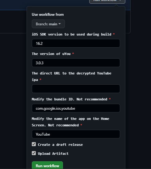 uYou,uYouPlus,uYouEnhanced 깃허브로 빌드해 IPA 다운로드 하는 법 : 네이버 블로그