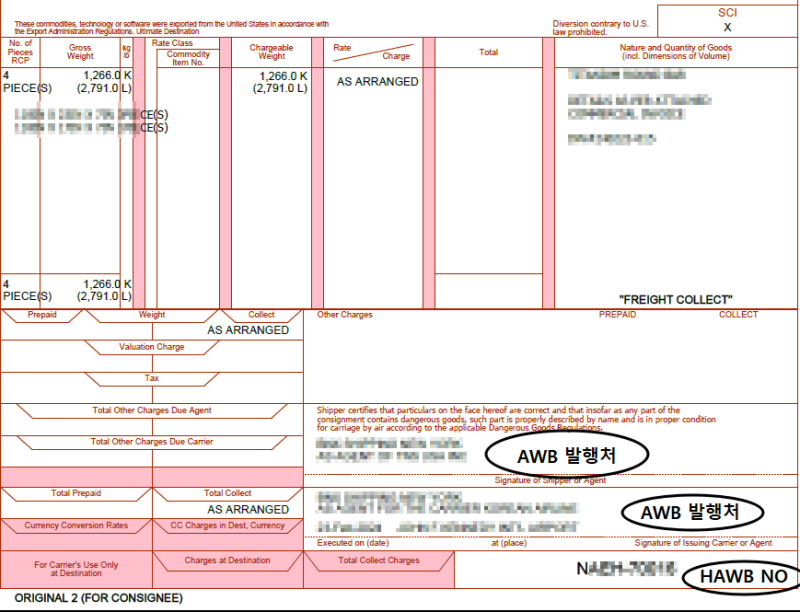포워딩 업무 :: 항공 AWB 보는 방법 (HWAB, MAWB) : 네이버 블로그