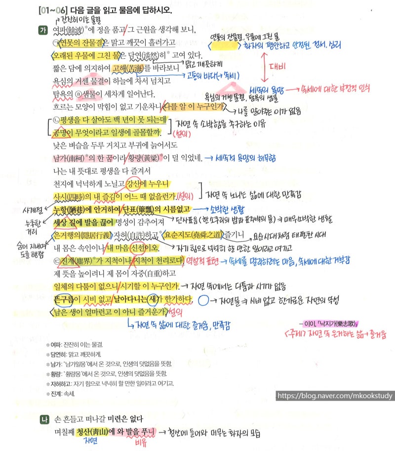 2025 수능특강 문학 갈래복합 06 낙지가 청산행 서울 사람들 네이버 블로그