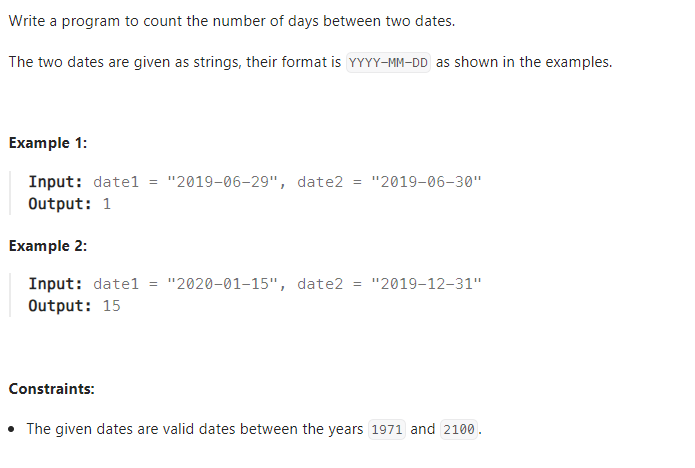 JAVA_LeetCode 1360_Number of Days Between Two Dates : 네이버 블로그