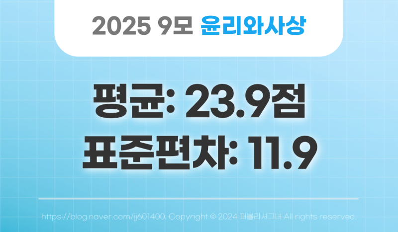 2025 고3 9모 확정등급컷 생윤윤사사문 9월모의고사 원점수 생활과윤리 윤리와사상 사회문화 네이버 블로그