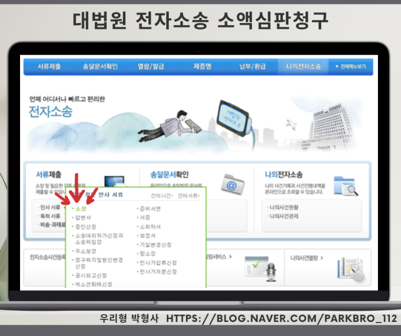 소액심판청구소송 대법원 전자소송 인터넷 접수방법 네이버 블로그