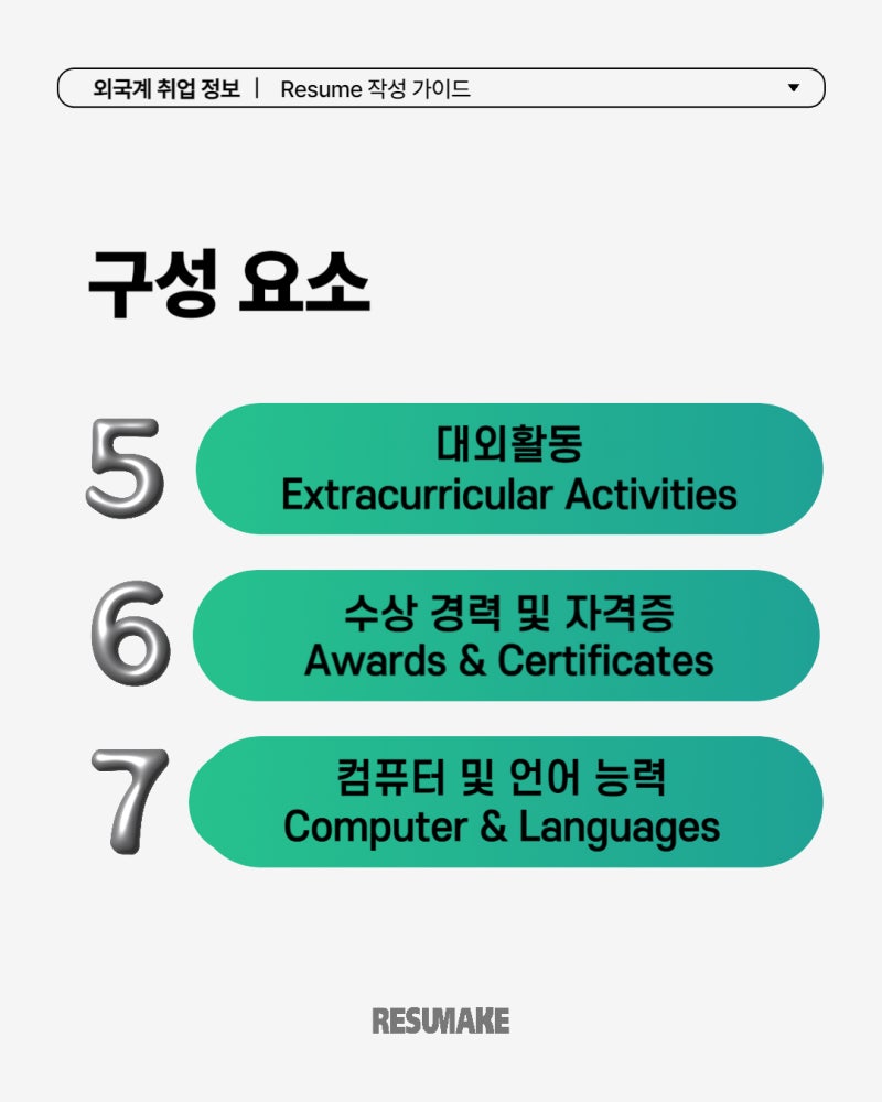 영문이력서 작성법 외국계 기업 레쥬메resume 작성방법 가이드 네이버 블로그