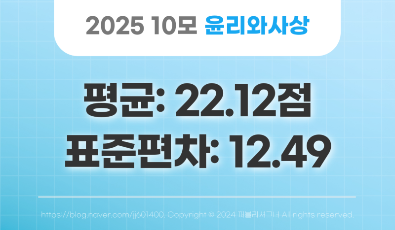 2025 고3 10모 확정등급컷 생윤윤사사문 10월모의고사 원점수 생활과윤리 윤리와사상 사회문화 네이버 블로그