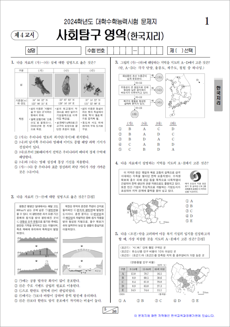 2024 수능 생윤윤사한지세지 문제 답지 해설 Pdf 파일 다운202311 작수 사탐 생활과윤리 윤리와사상 한국지리