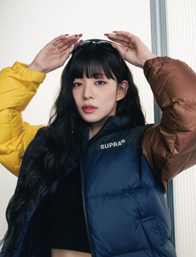 아이돌사복패션 수프라suprax이채영 화보 속 남자 여자 숏패딩 롱패딩 등 겨울코디 네이버 블로그