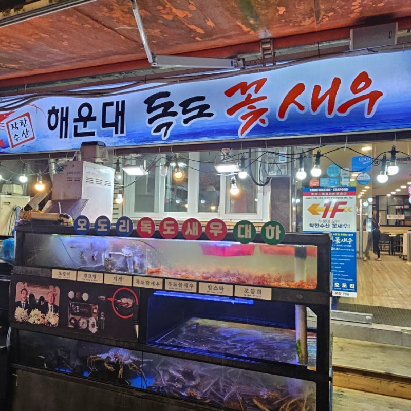 부산 해운대 시장 맛집 울릉도 꽃새우 착한수산 독도새우 내돈내산 네이버 블로그