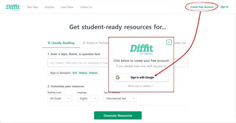 모든 과목의 읽기 학습 자료를 순식간에 만들어준다 : 디핏(Diffit) : 네이버 블로그
