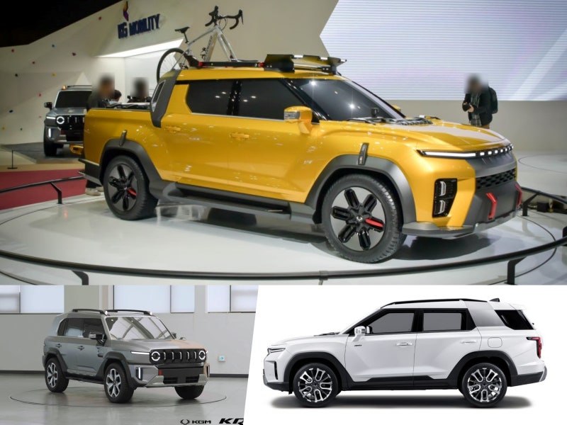 KG모빌리티(KGM) 2025 신차 계획, 토레스 EVT 전기 픽업트럭 O100, 토레스 하이브리드 J140, 코란도 KR10 하이브리드 출시 전망 : 네이버 블로그