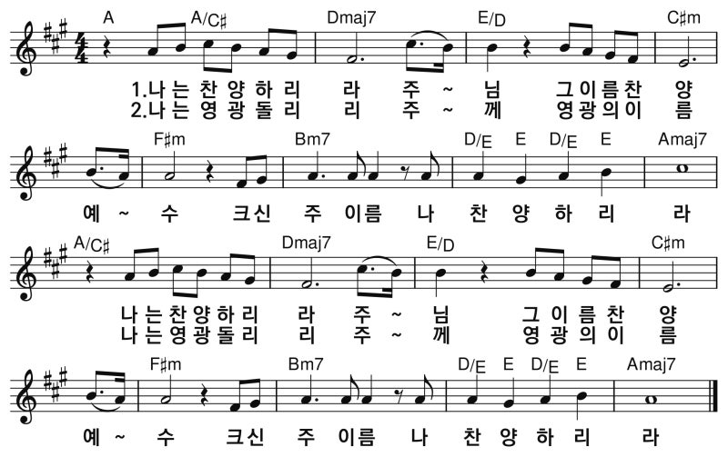 나는 찬양하리라 C B Bb A Ab G F E 네이버 블로그