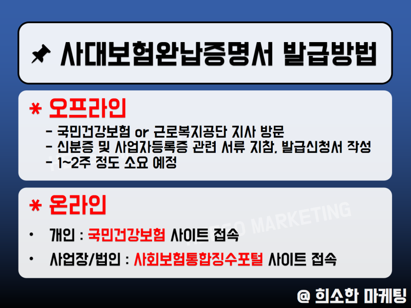사대보험 징수포털 완납증명서 발급방법 어렵지 않아요개인 및 사업장 네이버 블로그
