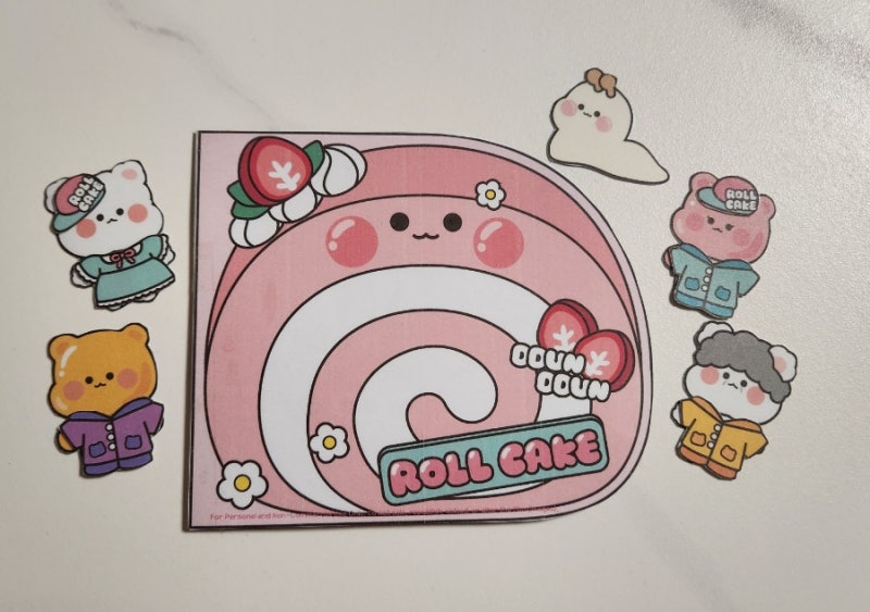 뚠뚠토이 롤케이크 종이놀이북 만들기_ 무료도안 : 네이버 블로그