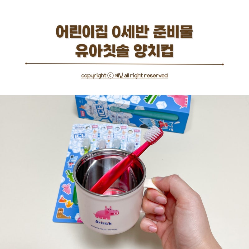 어린이집 0세반 준비물 유아칫솔 양치컵 브리스틱 에르고 추천 네이버 블로그
