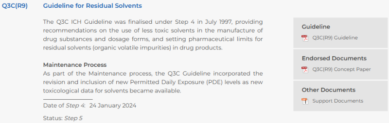 [ICH Q Guidelines] ICH Q3C(R9) 가이드라인 요약 : 네이버 블로그