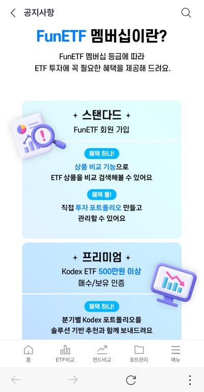 삼성자산운용 FunETF 활용 ETF 쉽게 비교하는법 : 네이버 블로그