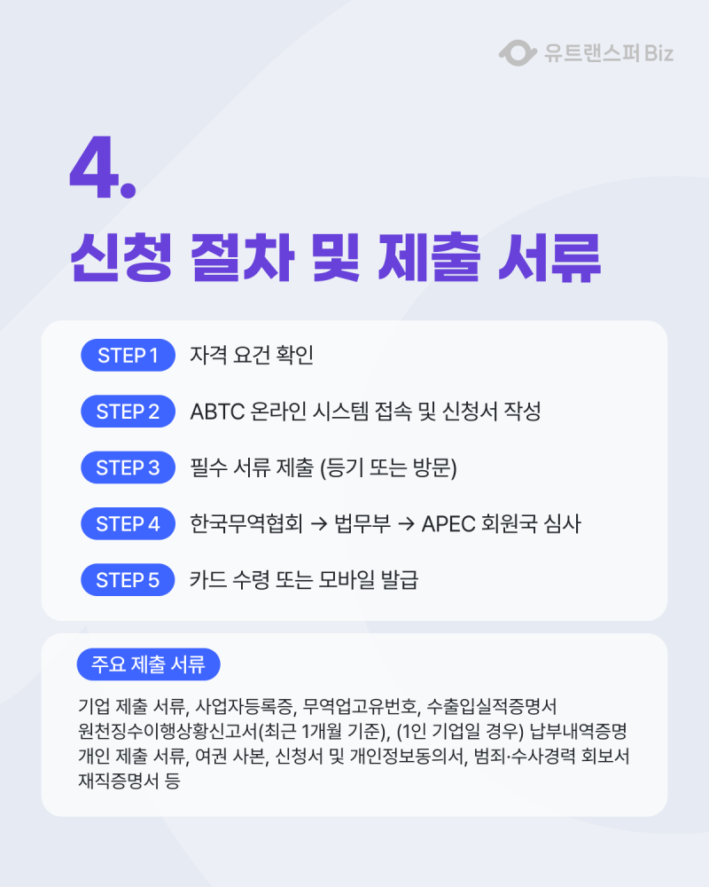 ABTC, VABTC 혜택과 기업인 APEC 카드 발급 신청 기준 및 방법 : 네이버 블로그