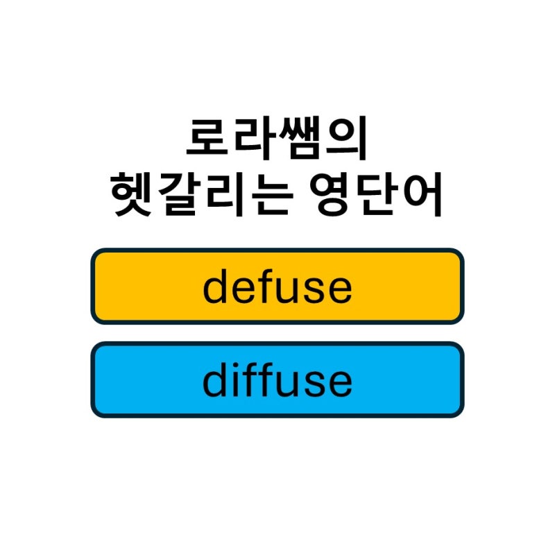 [헷갈리는 영단어] defuse, diffuse : 네이버 블로그