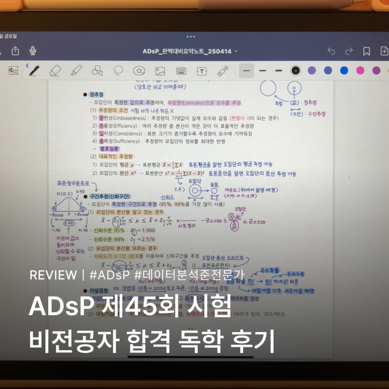 [ADsP] 45회 ADsP 독학 합격 후기 | 비전공자 합격 후기 | 단기 합격 공부법 추천 : 네이버 블로그