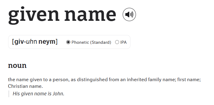 Surname과 Given Name 뜻 성 이름 영어로 : 네이버 블로그