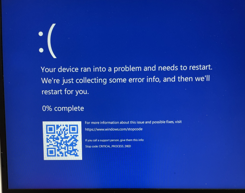 Your device ran into a problem and needs to be restarted 블루스크린 원인 해결방법 ...