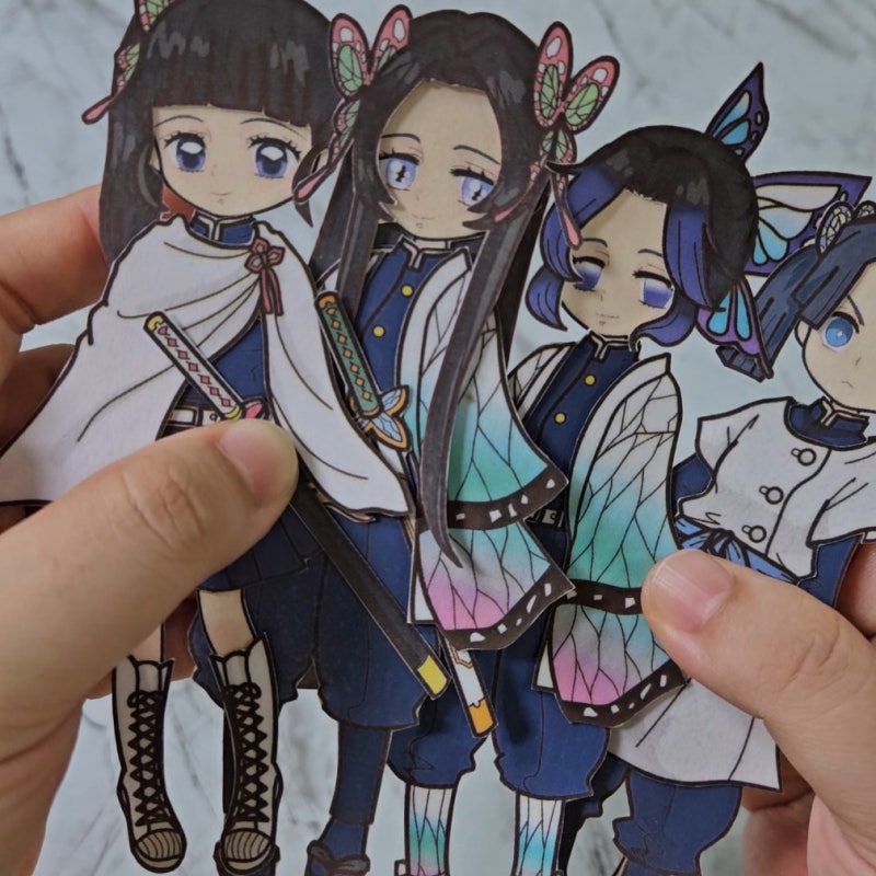 귀멸의 칼날 카나에 & 카나오 나비자매 🦋 Kimetsu no Yaiba Kanae & Kanao Paper Doll| 鬼滅の刃 ...