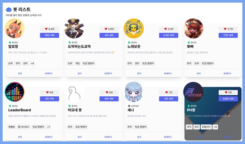 디스코드 노래봇 추가 방법 알로항 뽀삐 추천 네이버 블로그