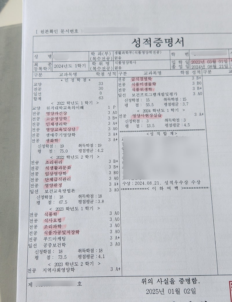 영양사 국가시험 합격🎉 면허증 국시원 발급 신청방법 의사진단서 병원 네이버 블로그