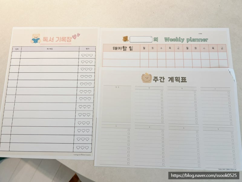 도안나눔 겨울방학 생활계획표 주간계획표 독서기록장 양식 네이버 블로그