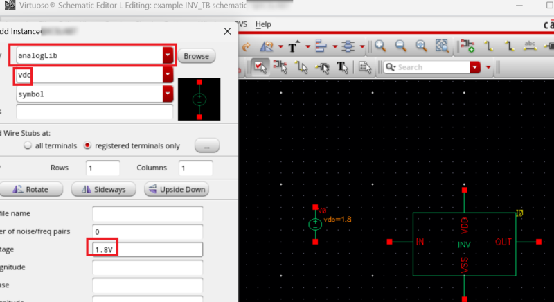 Cadence virtuoso schematic editor 가이드: Inverter schematic (인버터 회로도 ...