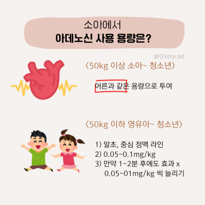 아데노신(adenosine, 아데노코주 adenocor) 약물에 대해서 알아보자. 적응증과 사용 용량 그리고 주의사항 ...