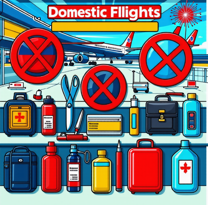 국내선 기내 비행기반입금지물품, 등산용 스틱, 액체 반입가능, Prohibited goods on domestic flights ...