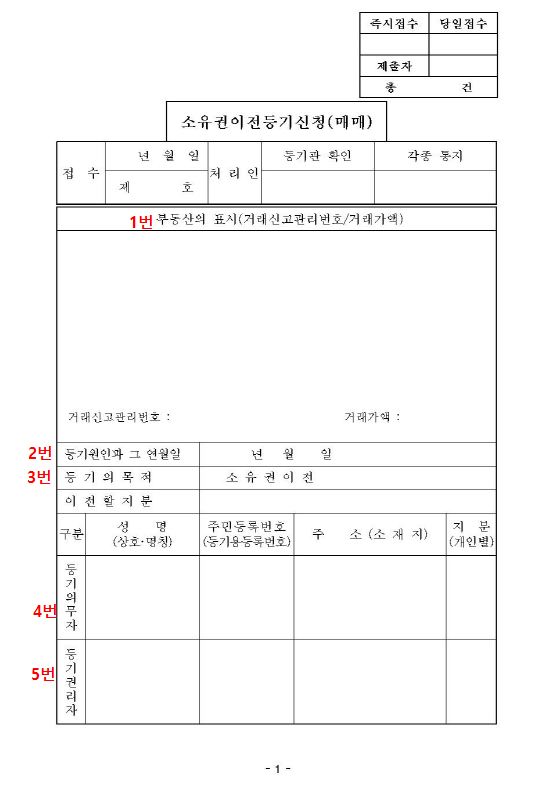 내 공부를 위해 셀프등기 하는 자세한 방법1 소유권이전등기신청서 작성 네이버 블로그