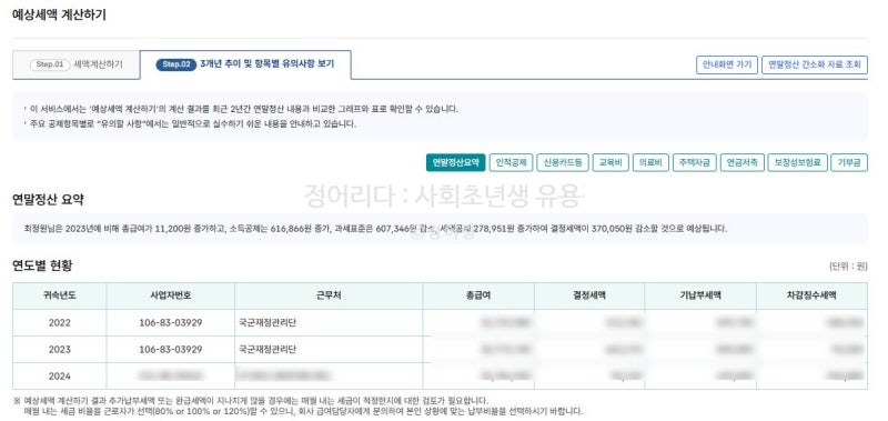 연말정산 공제 신고서 작성 및 간소화 자료 제출 방법 Feat 증빙서류 세액계산 결과 네이버 블로그