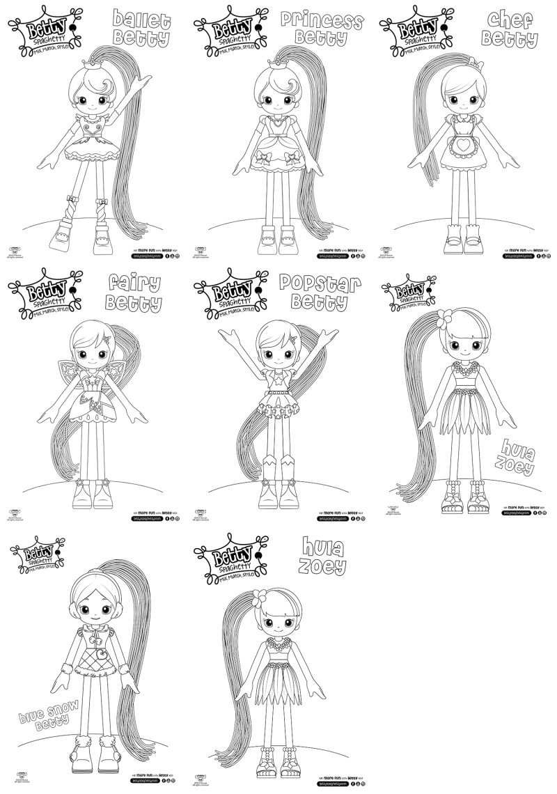 betty spaghetty coloring pages