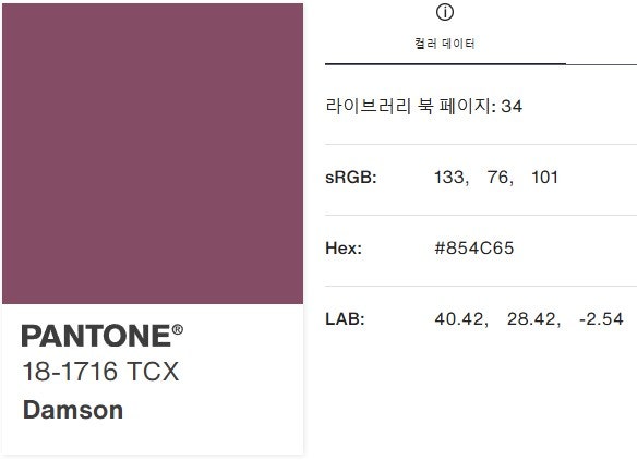 팬톤 컬러칩 색상표 2025/2026 패션 컬러 트렌드 15가지 (뉴욕 편) : 네이버 블로그
