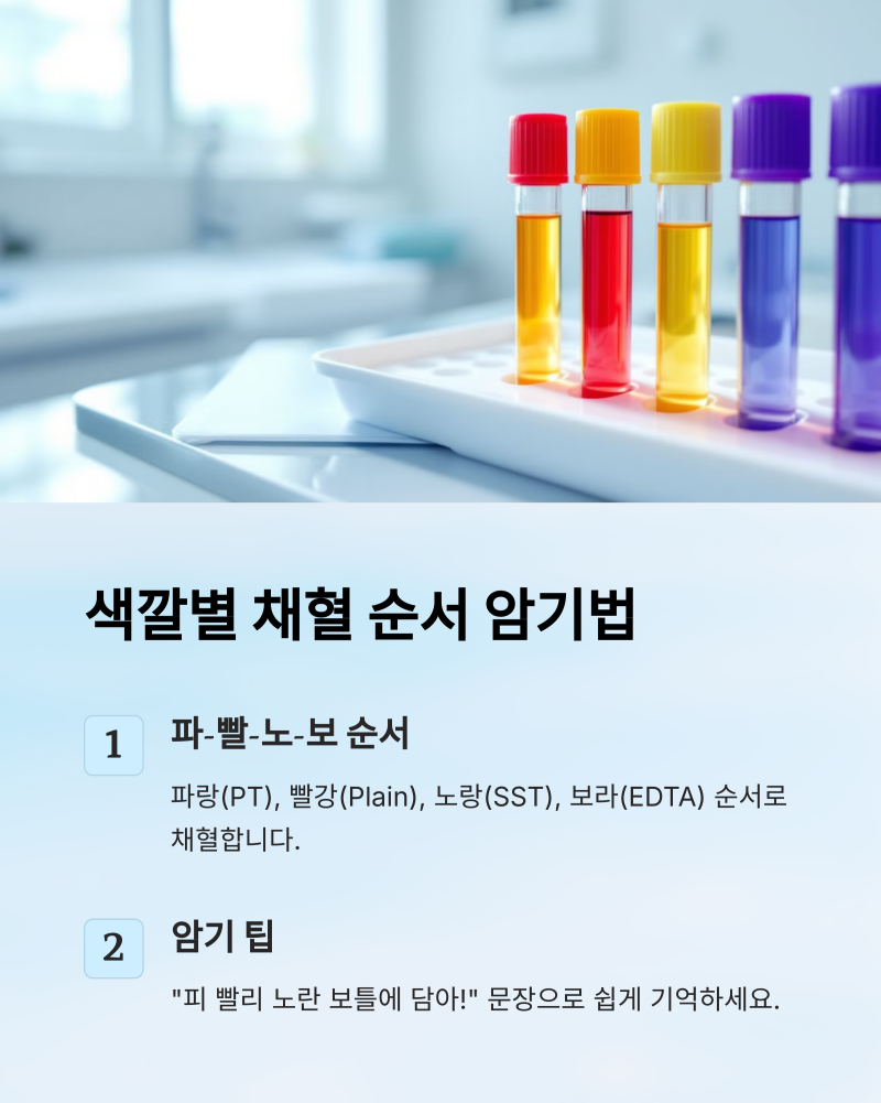 lab order 채혈 순서 암기법 Citrate, PT tube, 응고 검사 Plain, SST, 수혈, 혈액 검사 EDTA ...